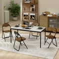Homy Casa 59" Marble Dining Table, Modern Elegant Design for Dining ...