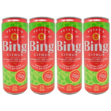 Bing Beverage Healthy Energy Drinks, Bing Cherry, 12 oz (24 Pack ...