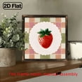 Wood Frame Sign Checkered Strawberry Wall Art Paintings Ideal Gift For ...