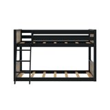 Max & Lily Solid Wood Scandinavian Twin over Twin Bunk Bed for Kids with Ladder - Walmart.com