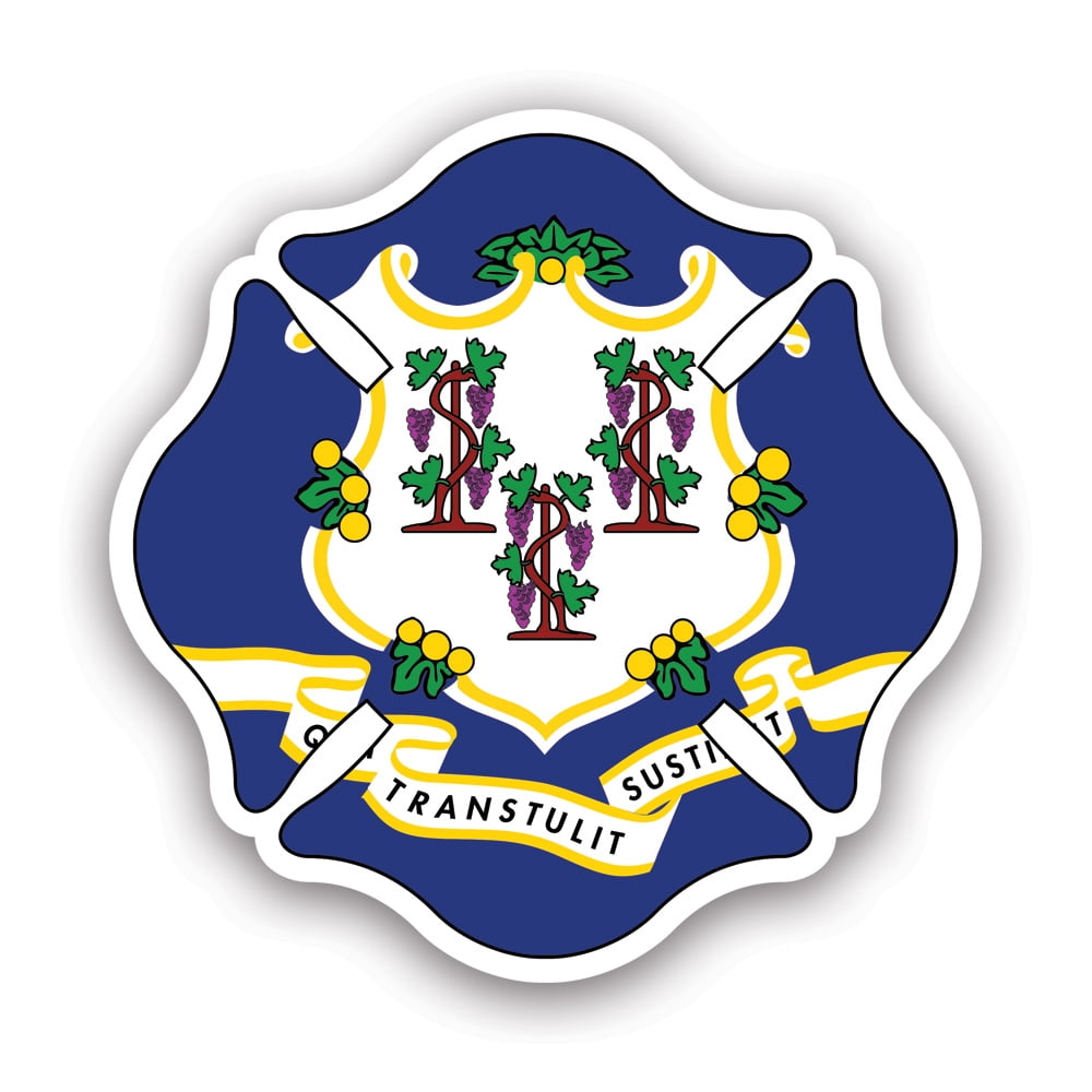 Connecticut State Maltese Cross Shaped Sticker Decal - Self Adhesive ...