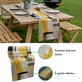 Abstract Stitching Table Runner 13x108 inch Black Yellow Gary Stripes ...