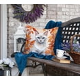 Carolines Treasures DAC7135PW1818 18 x 18 in. Foreign White Cat in Fall ...