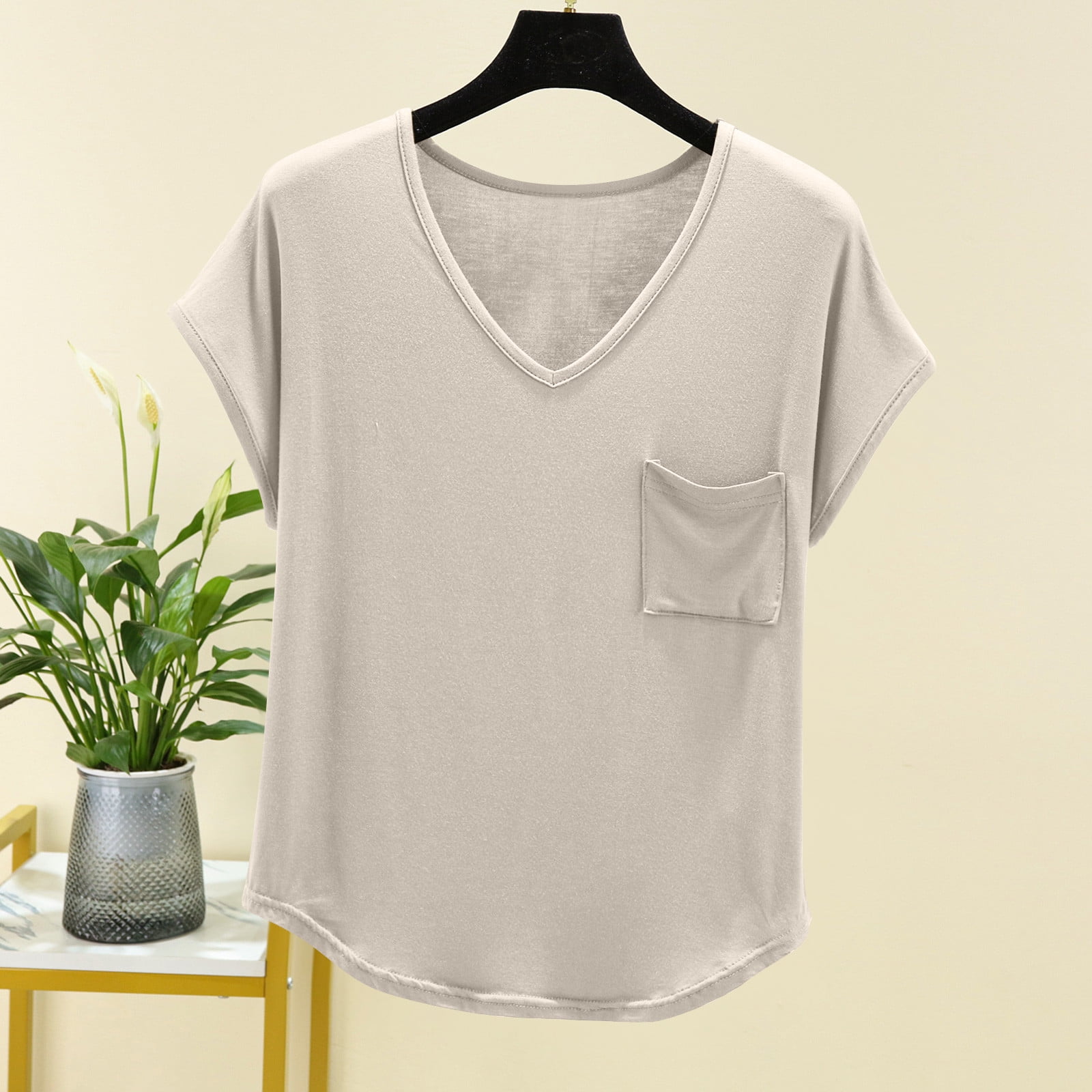 Click here for Yourumao Womens Short Sleeve Tops Comfy V Neck Shi... prices