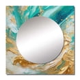 Designart "Gilded Waves Turquoise Abstraction IV" Abstract Painting ...