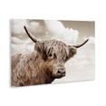 Stupell Industries Shaggy Highland Cow & Clouds Canvas Wall Art, design ...