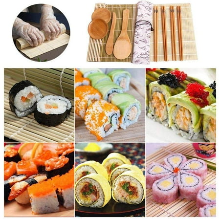relayinert DIY Sushi Set Bamboo Sushi Curtain Set Chopsticks Sushi Dish ...