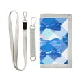 Blue Abstract Patterns Crystal Liked Bows Trifold Wallets Card Holders ...