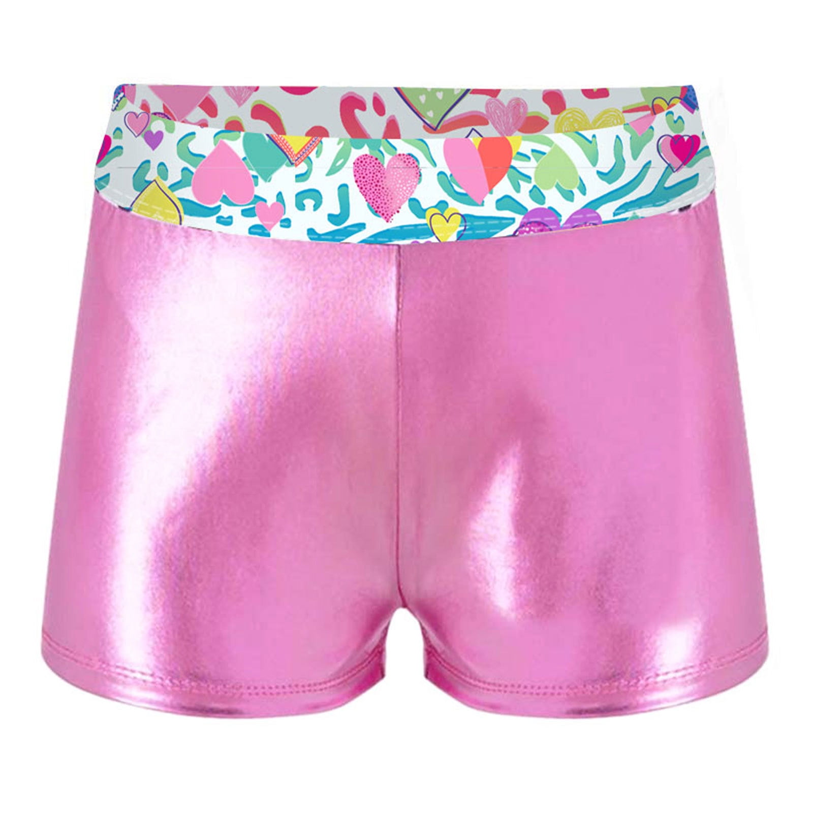 DPOIS Kids Girls Shiny Metallic Gymnastics Shorts Ballet Dance Shorts ...
