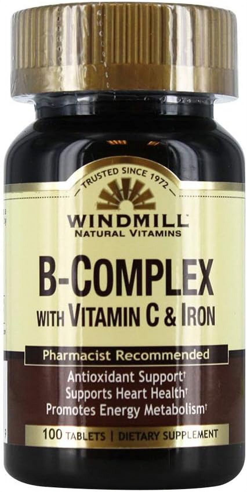 Windmill B-Complex Tablets With Vitamin C and Iron Tablets, 100 Ea, 2 ...
