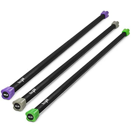 Yes4All Weighted Exercise Bar / Weighted Workout Bar – Set of 3 ...