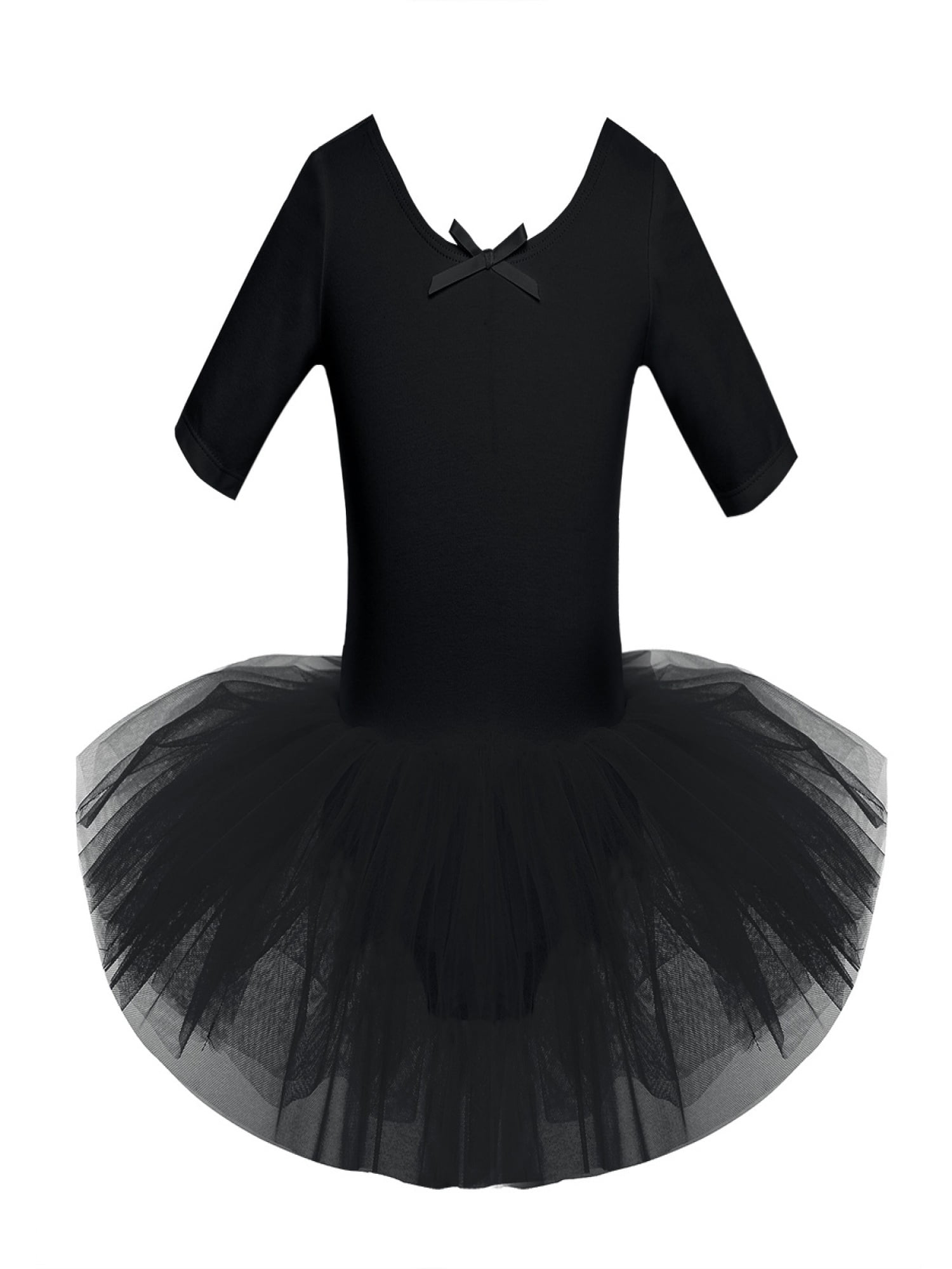Renvena Girls Short Sleeve Tulle Ballet Dresses Dance Leotard Tutu Skirt Ballerina Dancewear