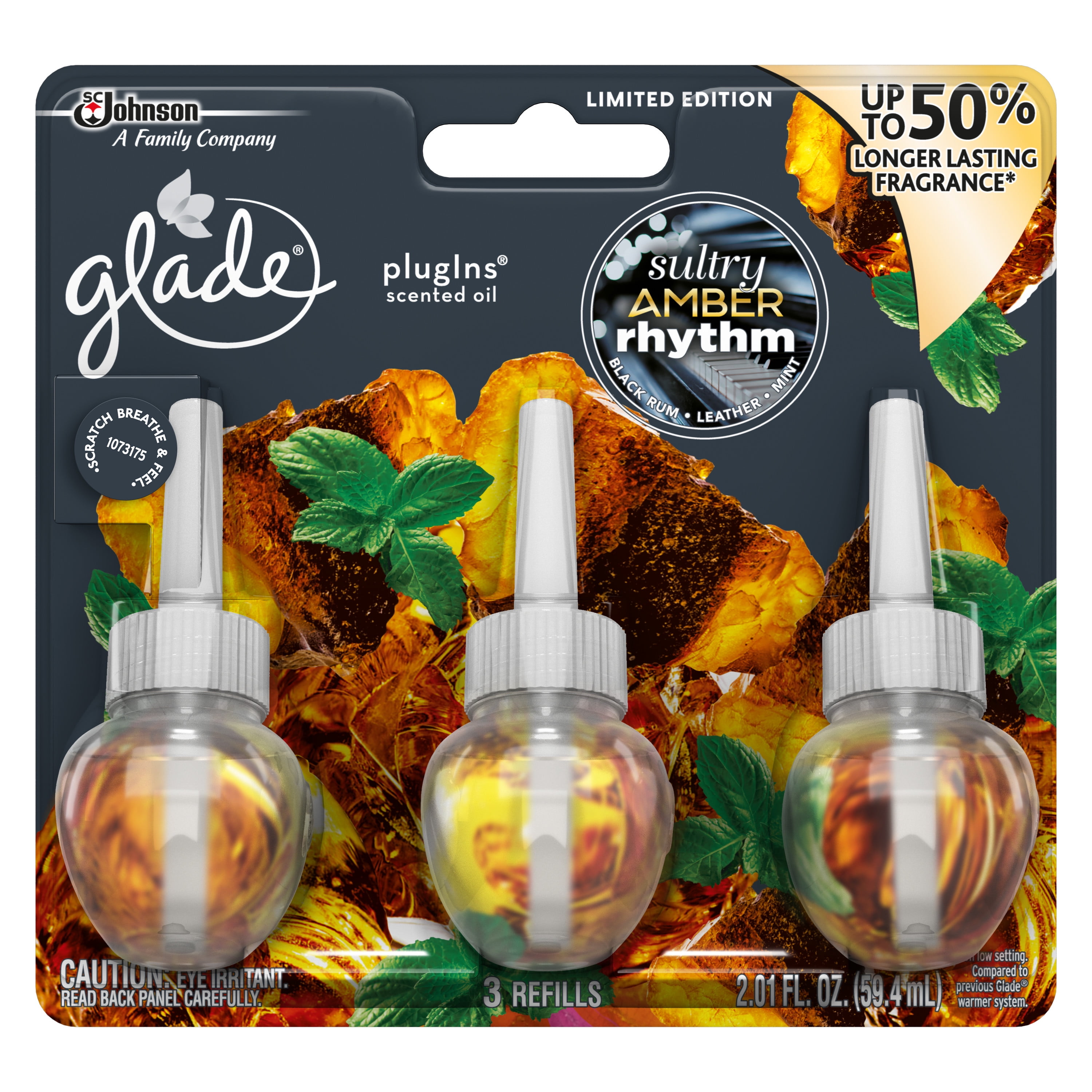 Glade PlugIns Refill 3 CT, Sultry Spiced Rhythm, 2.01 FL. OZ. Total ...