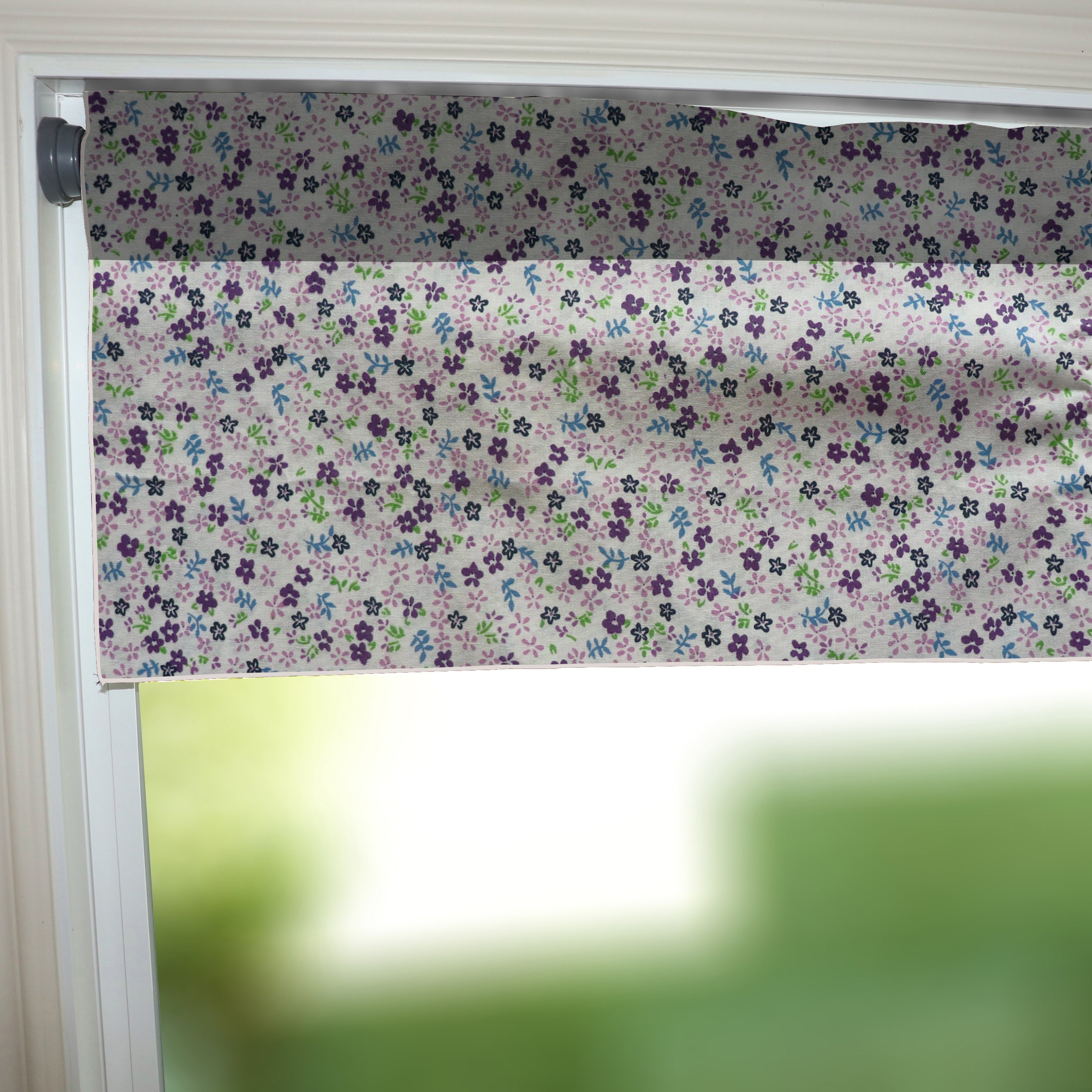 Cotton Window Valance Floral Print 58 Inch Wide Small Flowers Allover ...
