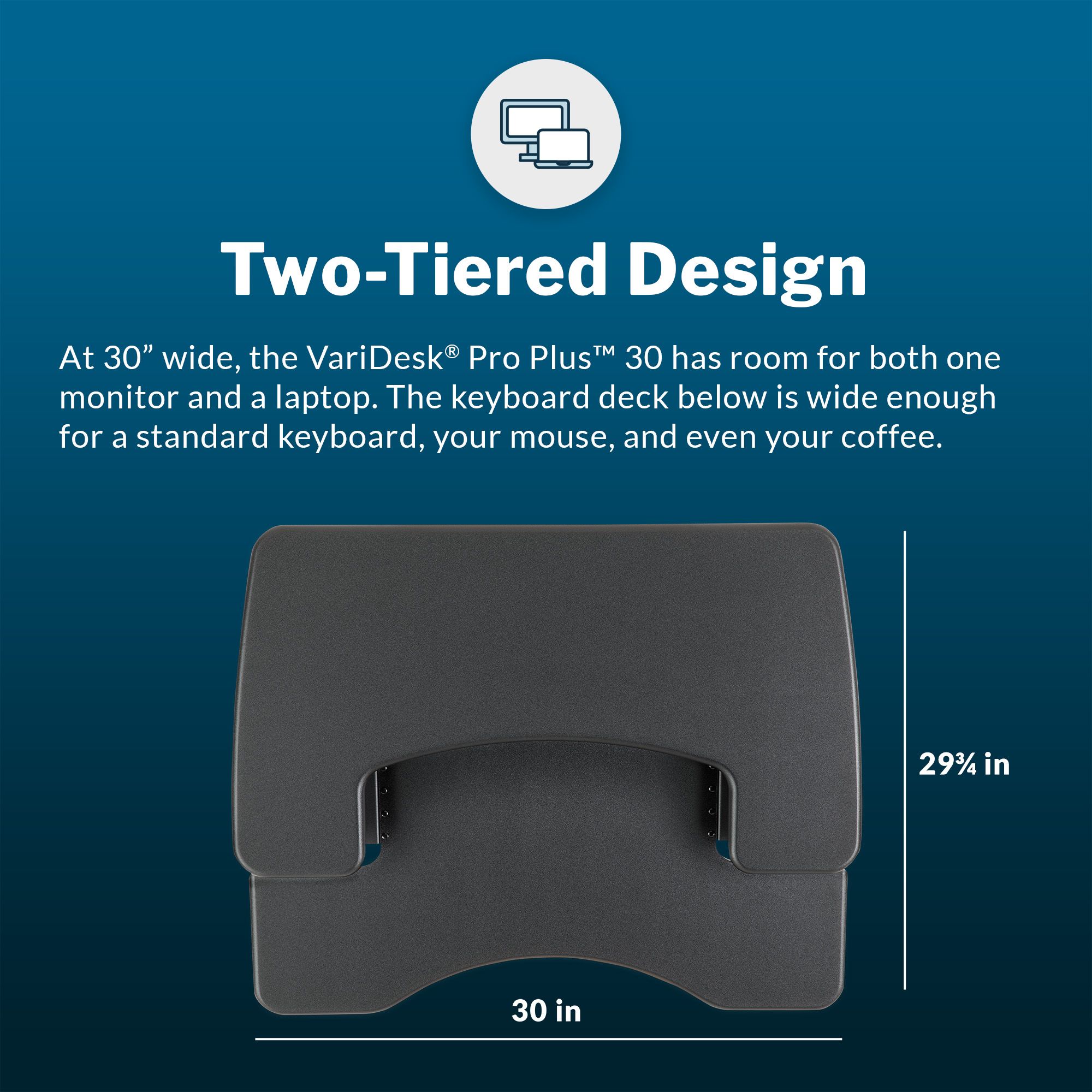 Buy VariDesk Pro Plus 30 by Vari - Height Adjustable Standing Desk ...