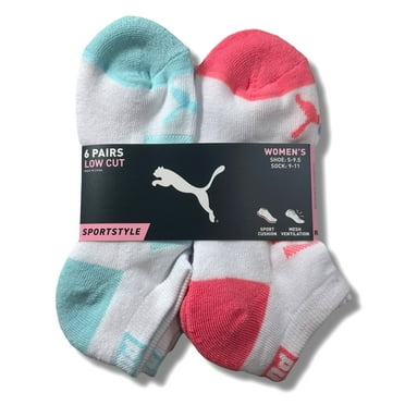 Puma Ladies 10 Pair Cushioned Athletic CoolMax No Show Socks (Black ...