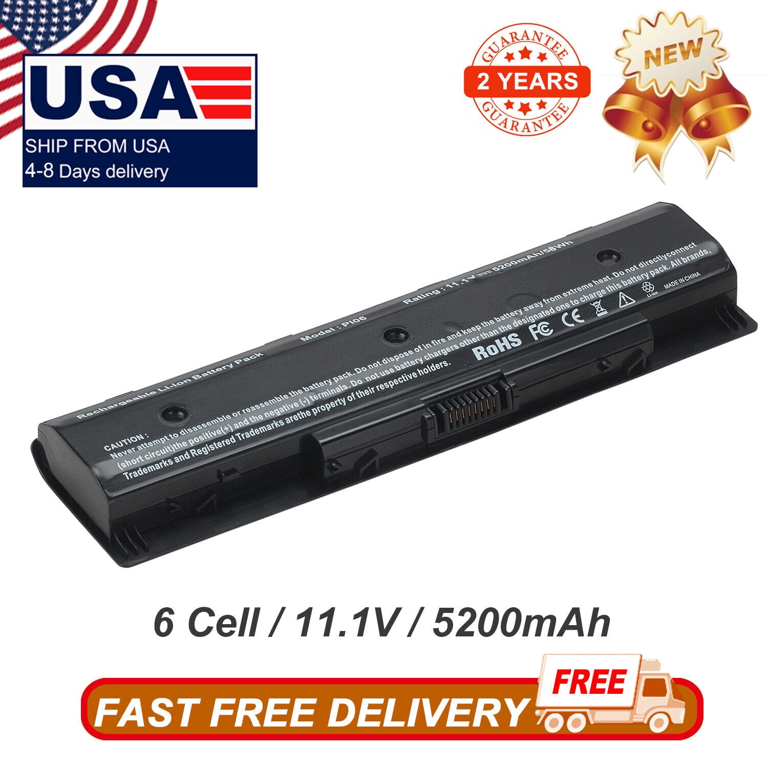 PI06 Battery for HP Envy 15 15T 17 Touchsmart M7-J010DX hstnn-yb40 ...