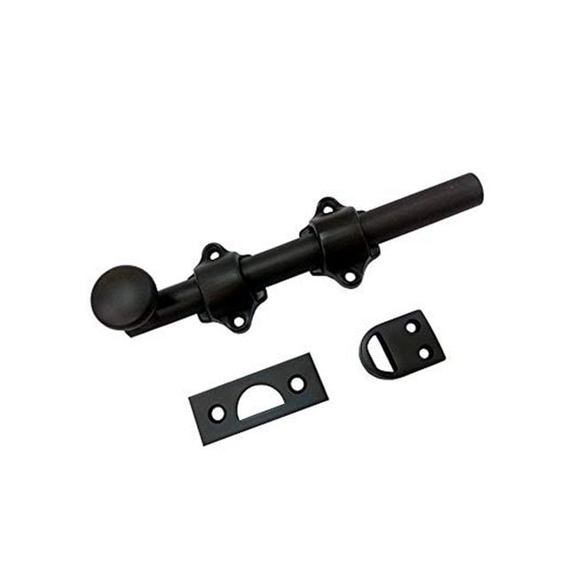 QCAA Solid Brass Dutch Door Bolt, 6", ORB Oil Rubbed Bronze, Made in ...