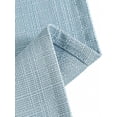 Blue Linen-Like Solid Short Kitchen Curtain, 230g/ ㎡ Lightweight Sheer ...