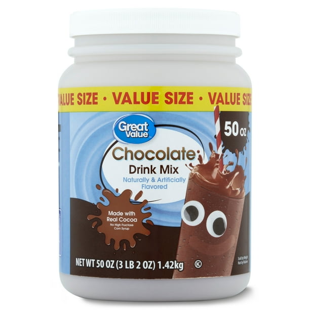 Great Value Chocolate Drink Mix, Value Size, 50 oz - Walmart.com