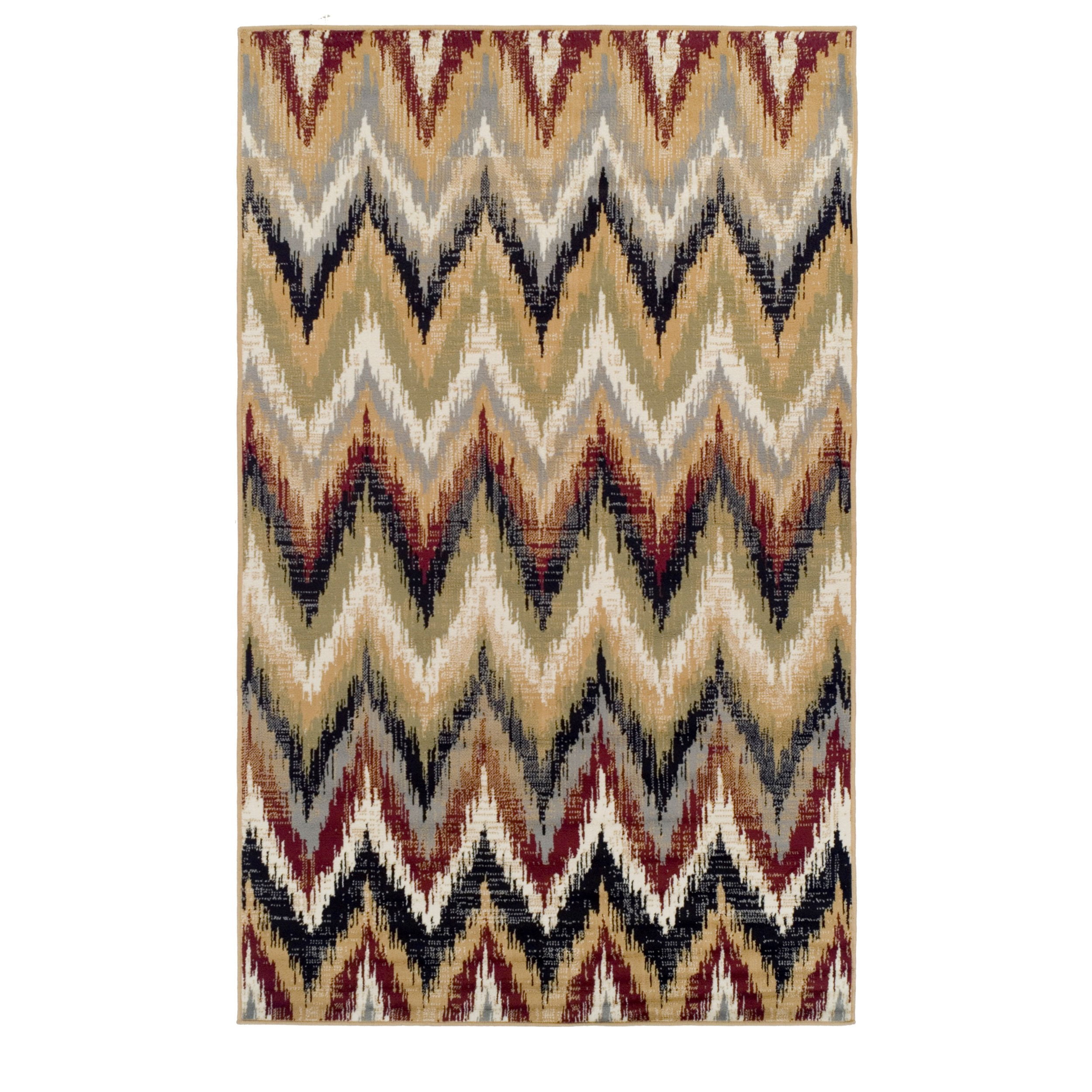 Zigzag Transitional Southwestern Ikat Area Rug Red / 8 ft. x 10 ft ...
