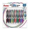 Pentel EnerGel RTX Retractable Liquid Gel Ink Pen, (0.7mm) Medium, Assorted Ink, 20 Pack ...