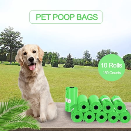 Disposable Pet Poop Bags 10 Rolls 150 Counts Dog Poop Bags Eco-Friendly ...