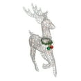 25" Lighted Silver Sisal Prancing Reindeer Christmas Yard Art Decoration - Walmart.com