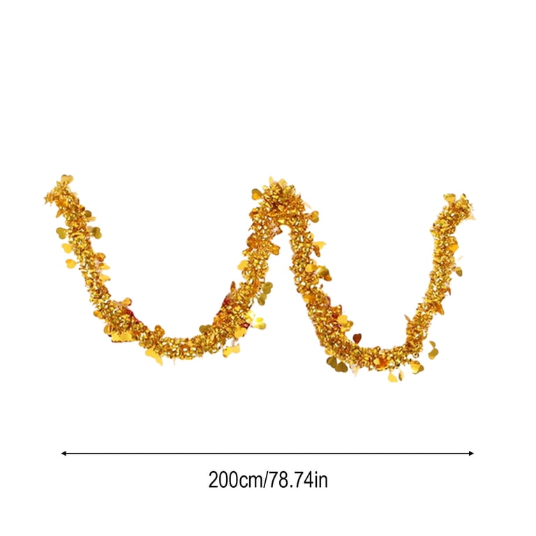 Gold And Red Garland Twist 9 Ft. Plaid Ribbon Bead Garland