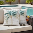 2 Pack Outdoor Waterproof Throw Pillow Covers,Ocean Beach Coconut Tree ...