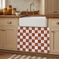 Burnt Orange Plaid Cabinet Curtain, Modern Checkerboard Plaid Repeating ...