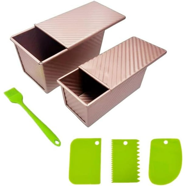 2 Pack Pullman Loaf Pan with Lid Non-Stick Bread Pan with Lid1 lb/0.5 ...