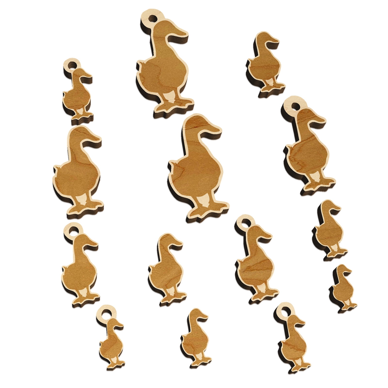 Duck From the Front Silhouette Wood Mini Charms Shapes DIY Craft ...