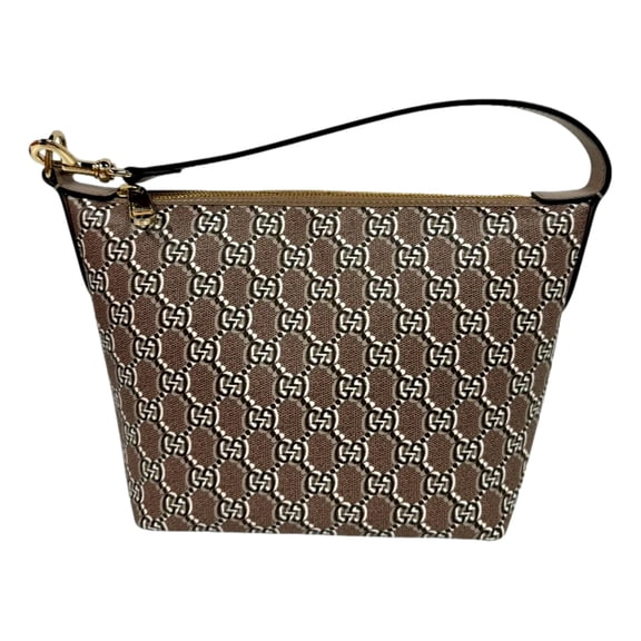 Gucci GG Emblem Black Embossed Leather Shoulder Bag Chain and Leather ...
