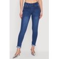 Women's Two Button Rolled Cuff Skinny Jeans - Walmart.com