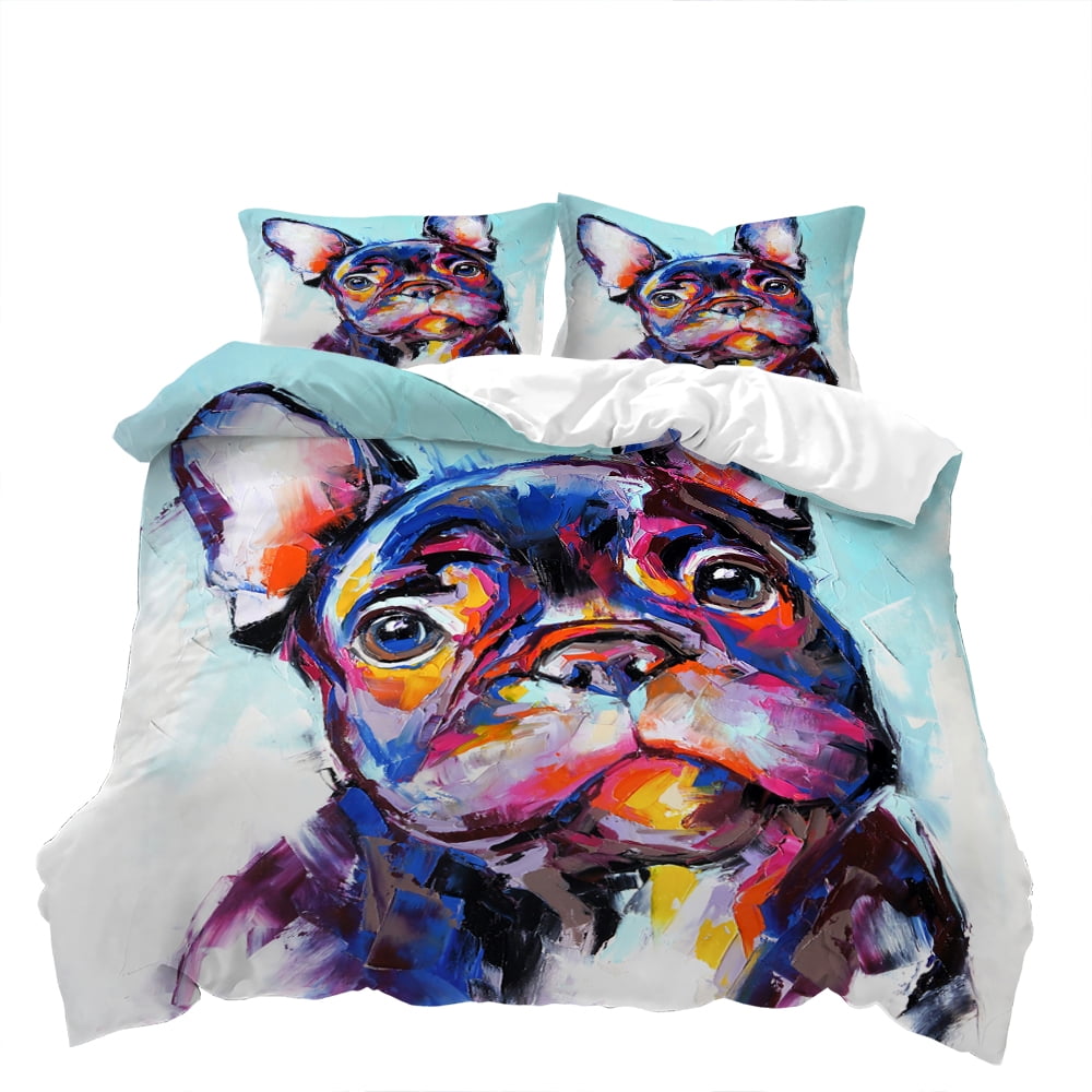 Hosima 3 Piece 3D Digital Printed Duvet Cover Double Size Cute Dog ...