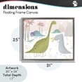Stupell Industries Earthy Jurassic Dinosaurs Gray Framed Floater Canvas ...