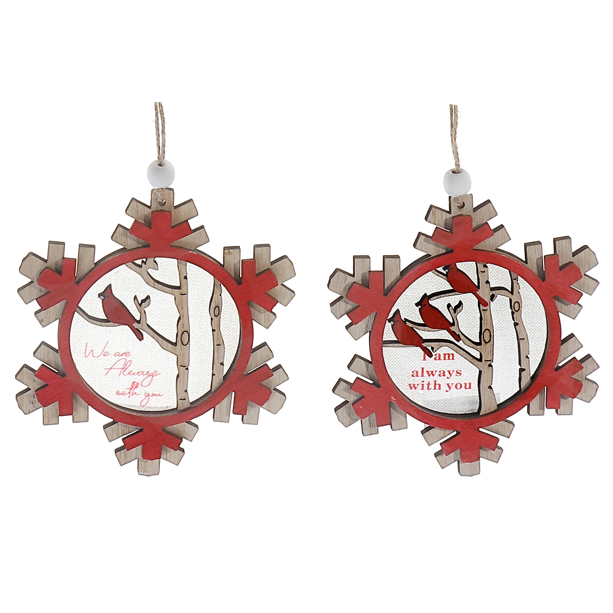 Click here for Ih Casadécor Wooden Round Cardinal Ornament (Asstd... prices