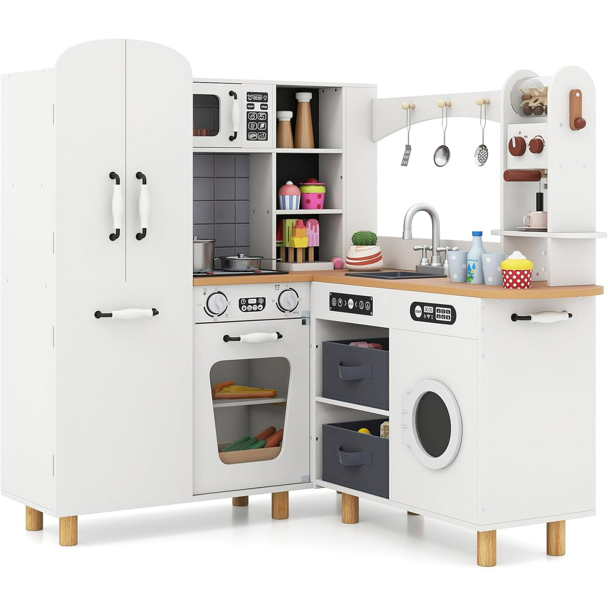 Click here for Olakids Kids Corner Kitchen Playset  Wooden Play K... prices