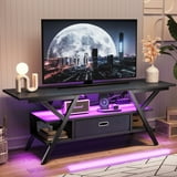 "Bestier 55"" TV Stand with Power Outlets, LED Light, Gaming ...