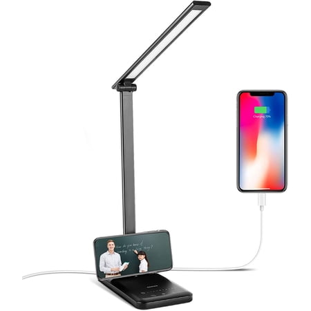 Semlos LED Desk Lamp, Eye-Caring Table Lamps with 5 Brightness Levels ...