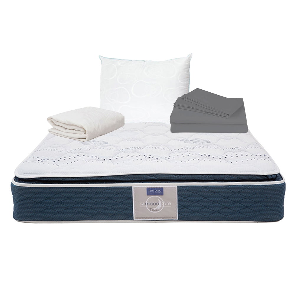 Colchón Queen Size Trust+Almohada Oso+Protector de Colchon Spring Air ...