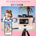 Pink 5K Digital Camera, 16X Zoom, Flip Screen, WiFi, Webcam for ...