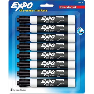 Expo Low-Odor Dry-erase Fine Tip Markers Fine Marker Point - Assorted ...