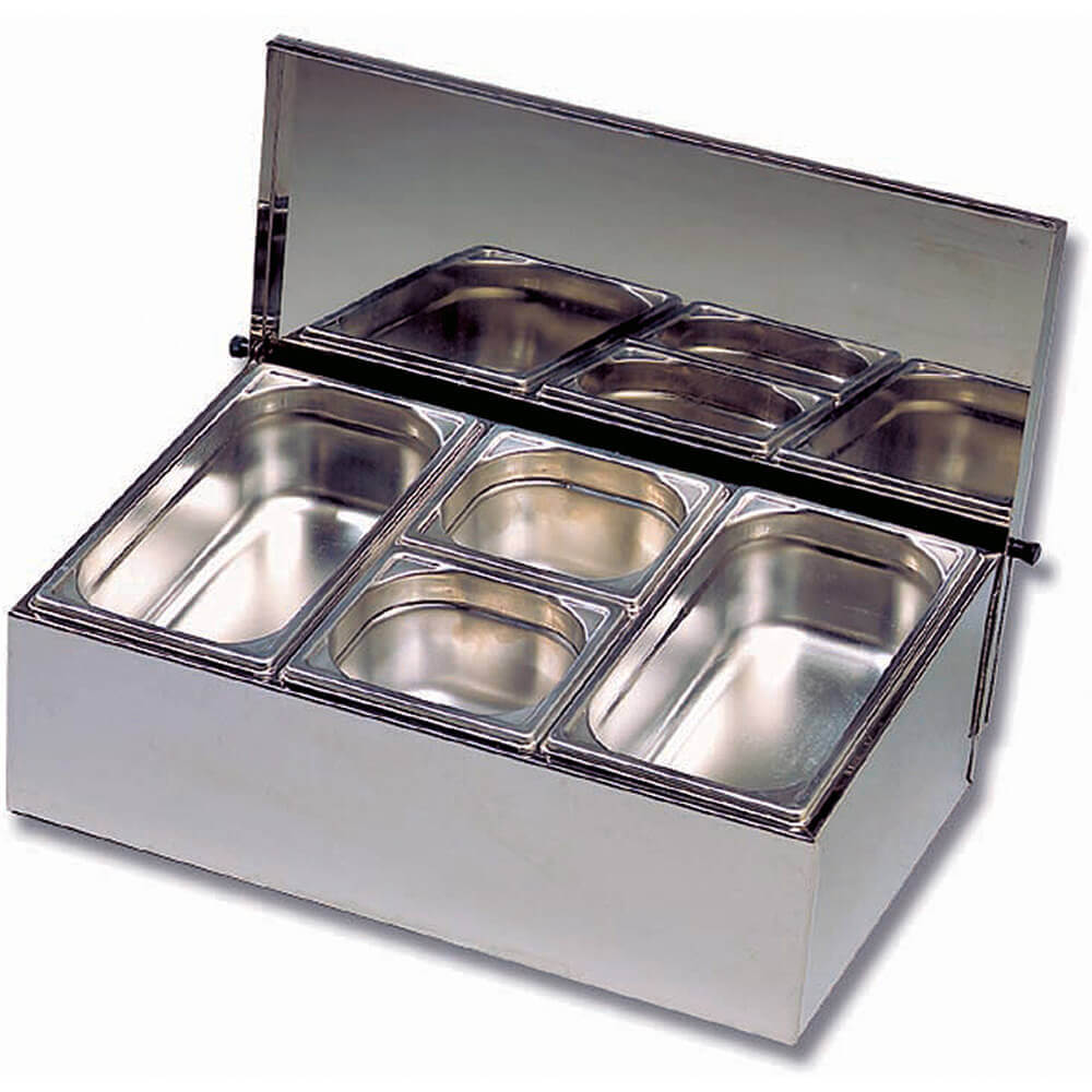 Matfer Bourgeat 4 Compartment Condiment Caddy, Countertop, Stainless ...