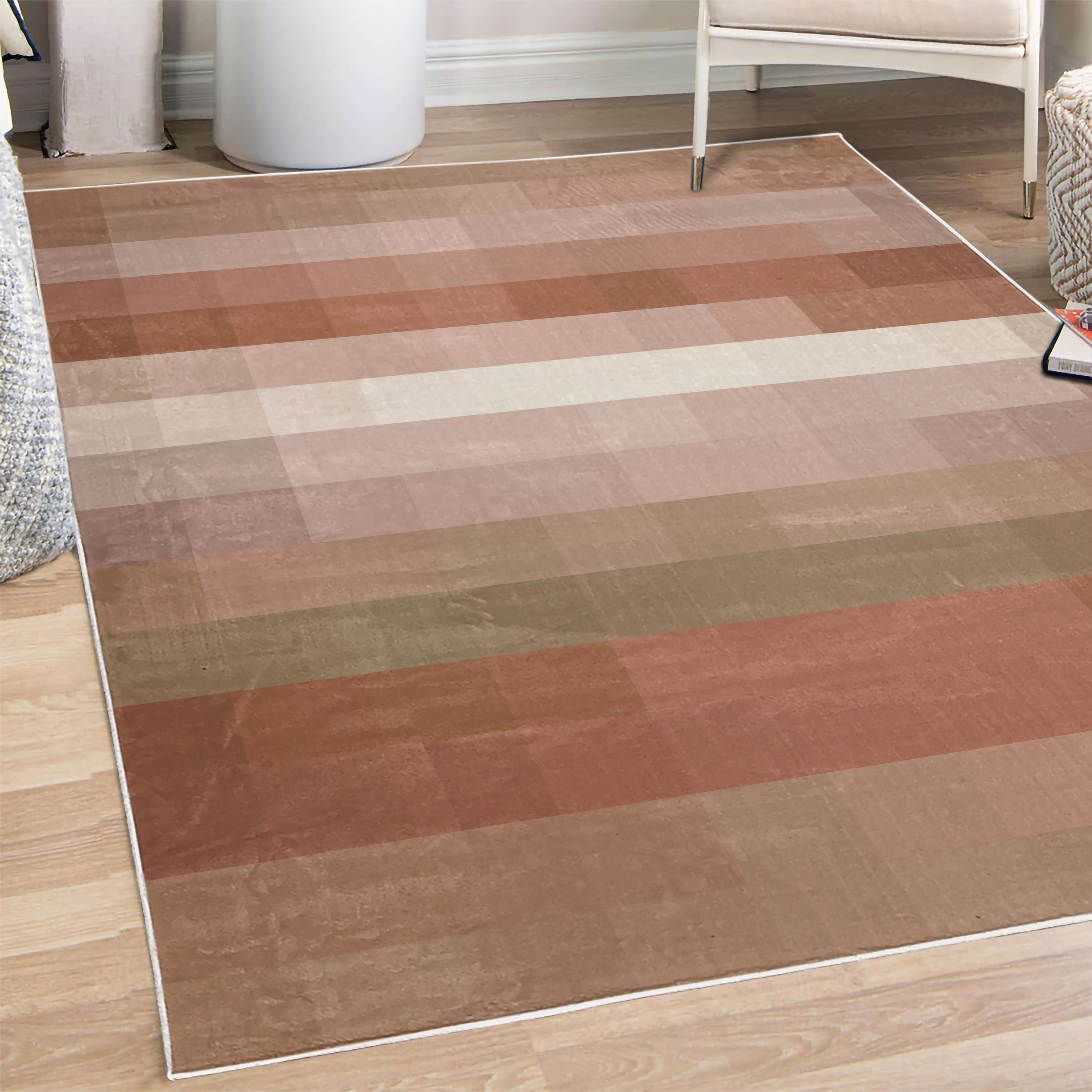 Palette Decorative Rug, Abstract Vortex Swirls and Shapes Pattern ...