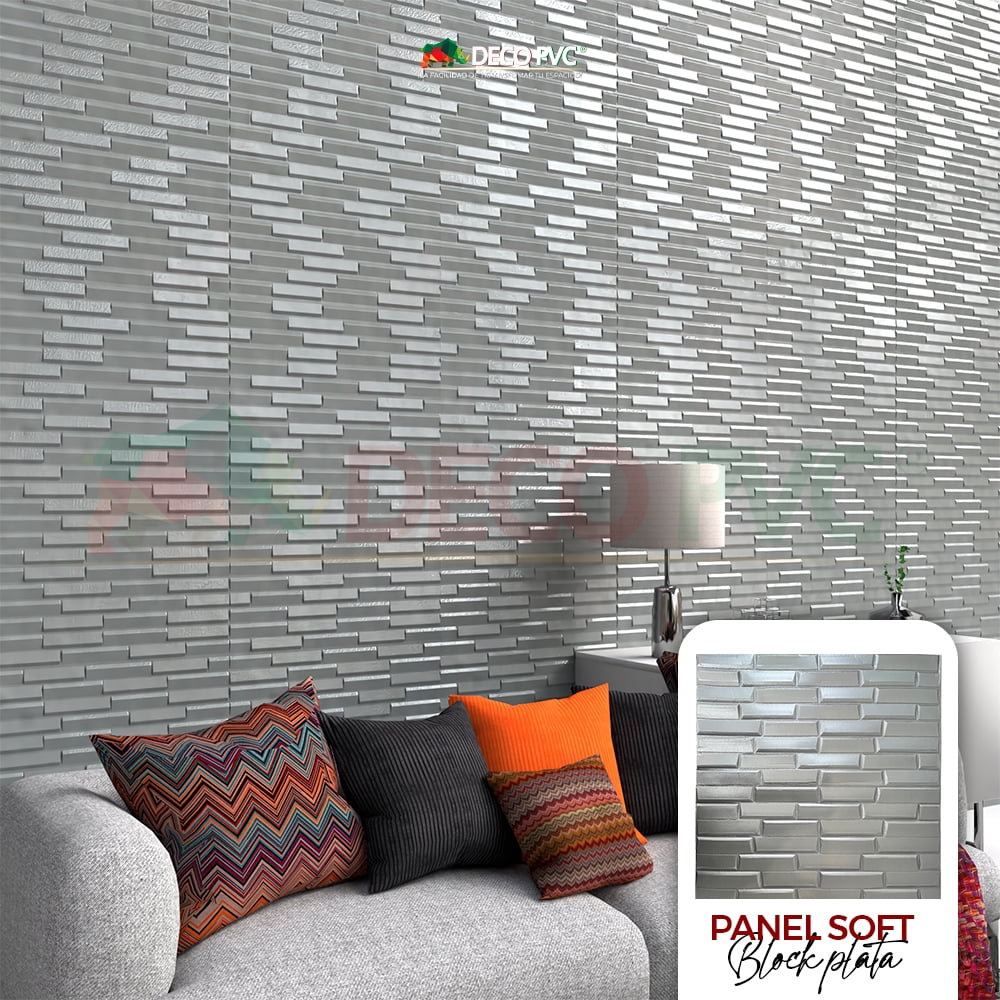 Panel Soft Adhesivo Para Muro 3d Resiste Agua Block Plata | Bodega ...