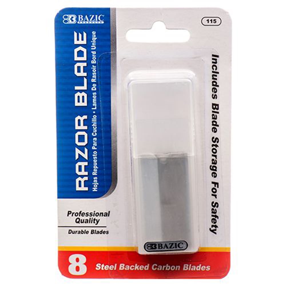 Razor Blade Replacement 8 Pc Steel Backed Carbon by Bazic | Walmart Canada