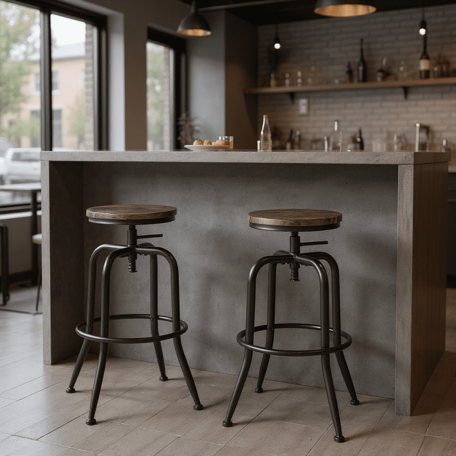 Click here for Homy Casa Set Of 2 Industrial Bar Stools With Dura... prices