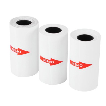 3 Rolls 57*30mm Color Printer Paper Printable Sticker Paper Roll Self ...